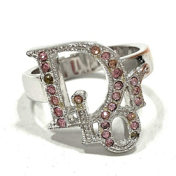 Dior | Jewelry | Christian Dior Dior Logo Rhinestone Silver Brand ...